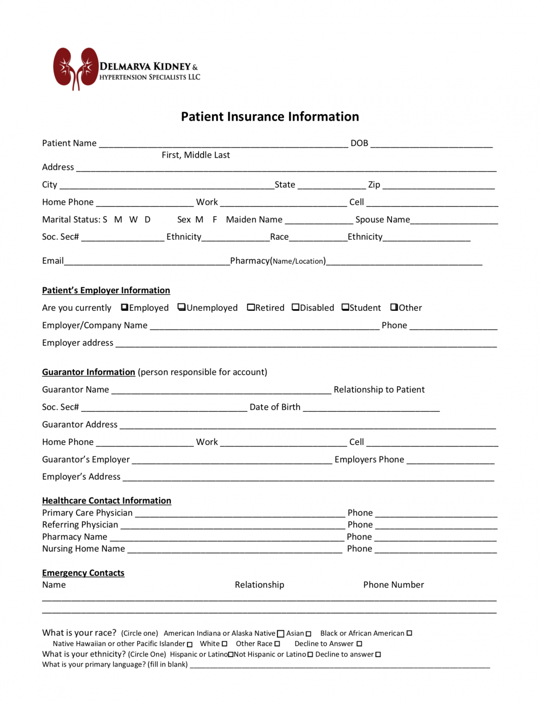 Patient Information - Delmarva Kidney and Hypertension Specialists LLC